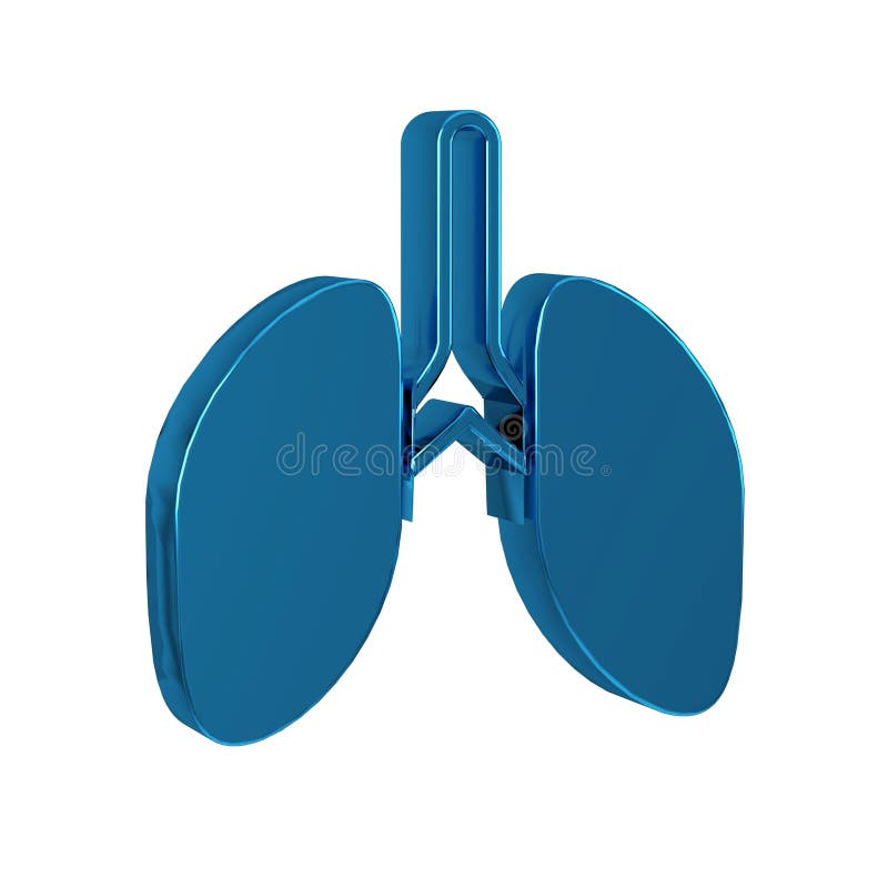 Blue Lungs Icon Isolated on Transparent Background. Stock Illustration ...