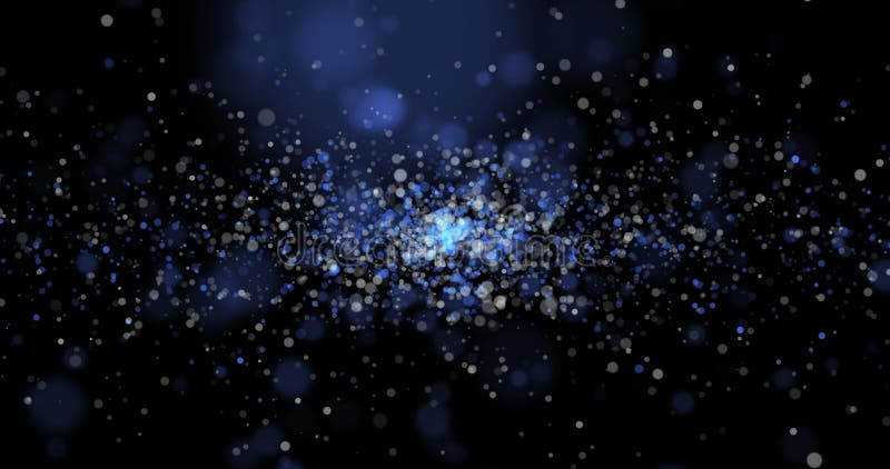 Blue Luxury Bokeh on Widely Spread Particles Floating in the Air. Use ...