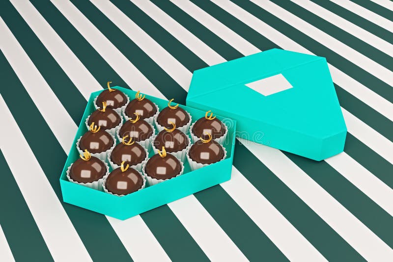 Blue luxury chocolate box stock illustration. Illustration of ...
