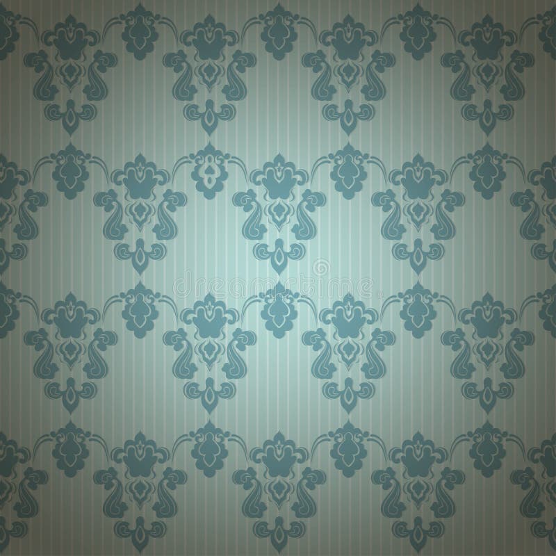 Blue Luxury Ornamental Floral Wallpaper Stock Vector - Illustration of ...