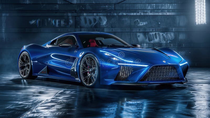 The Blue Luxury Supercar. AI Generated Stock Photo - Image of hightech ...