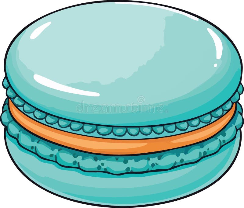 Blue Macaron with Orange Filling Illustration Stock Vector ...