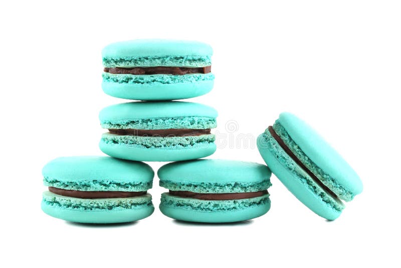 Blue macarons stock photo. Image of bakery, france, bake - 61277966