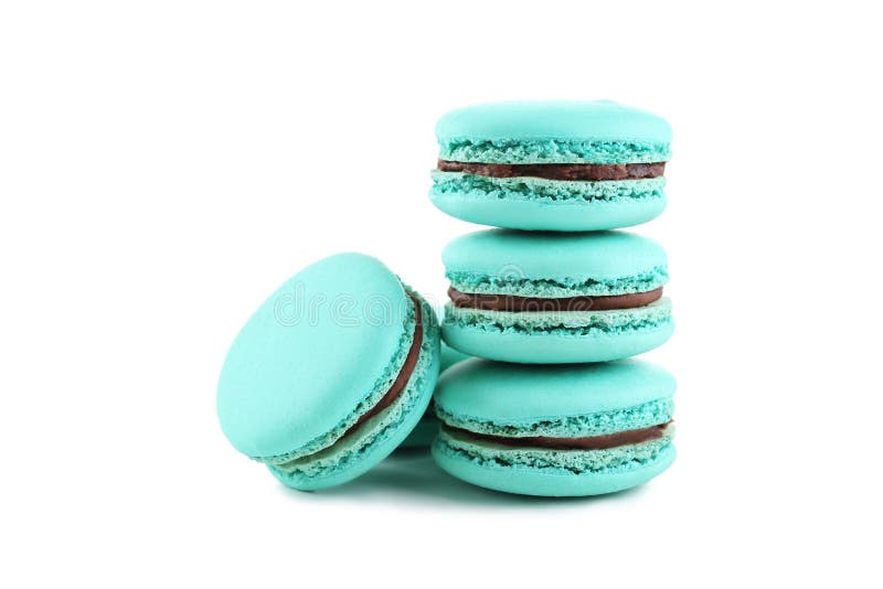 Blue macarons stock photo. Image of bakery, france, bake - 61277966