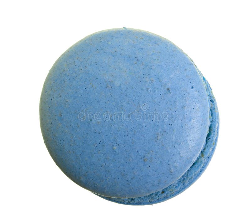 Blue Macaroon Isolated on White Background without a Shadow Closeup ...