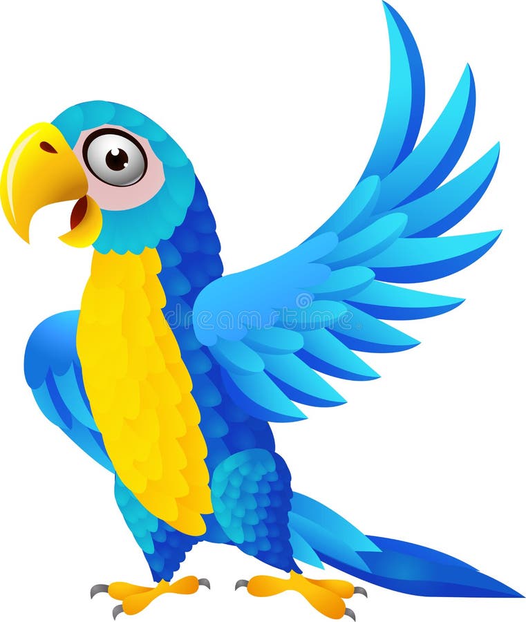 Macaw Parrot Spread Wings and Tree Sitting Aras Stock Vector ...