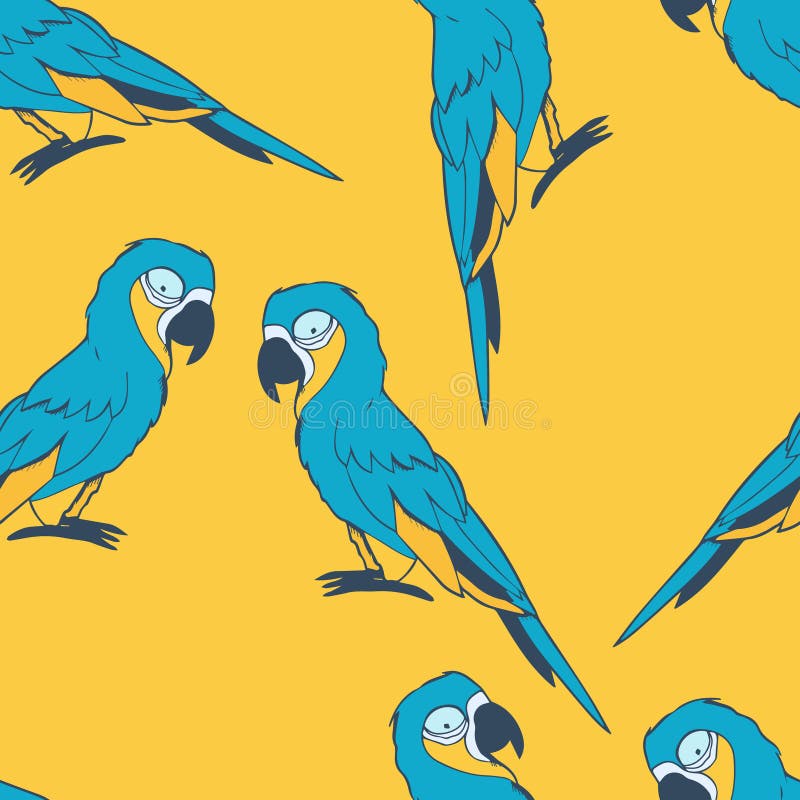Macaw Seamless Pattern. Palm Leaves and Tropical Stock Vector ...