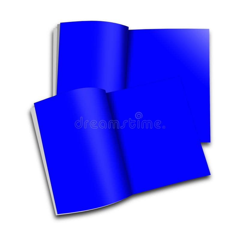 Blue Magazine Blank Template for Presentation Layouts and Design Stock ...