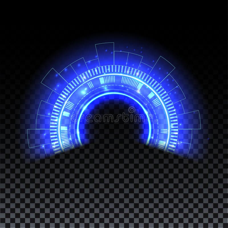 Blue Magic Arc. Abstract Magic Light Effect. Luminous Neon Lines with ...