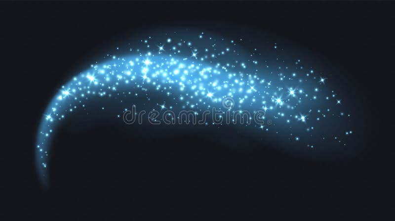 Blue Magic Cloud with Sparkles, Stardust Sparkling Decoration. Glowing ...