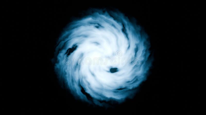 Blue Magic Portal Circle. Abstract Cyclone on Black Background. Inter ...
