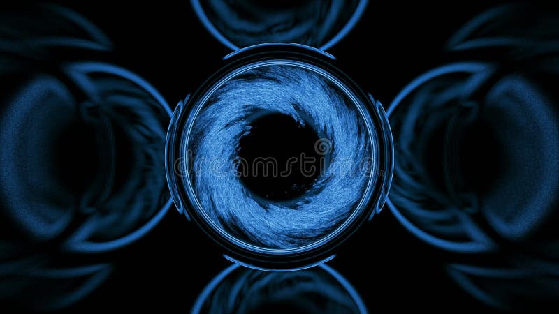 Blue Magic Portal Circle Seamless Loop. Abstract Cyclone on Black ...