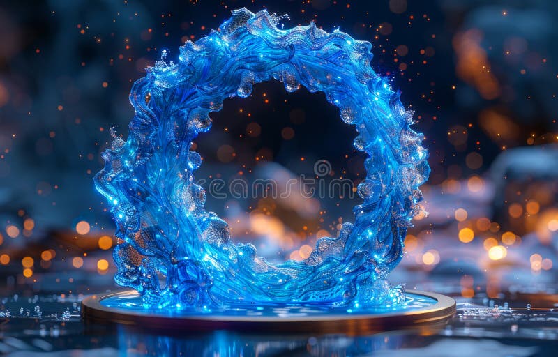 Blue Magic Portal in Dim Light Stock Image - Image of glow, light ...