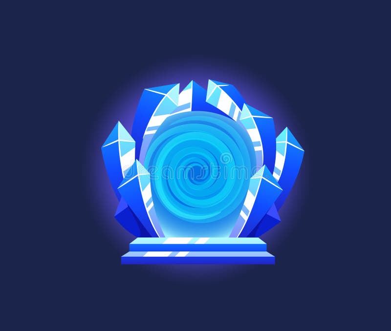 Blue Magic Portal with Swirling Center and Sharp Crystal Elements ...