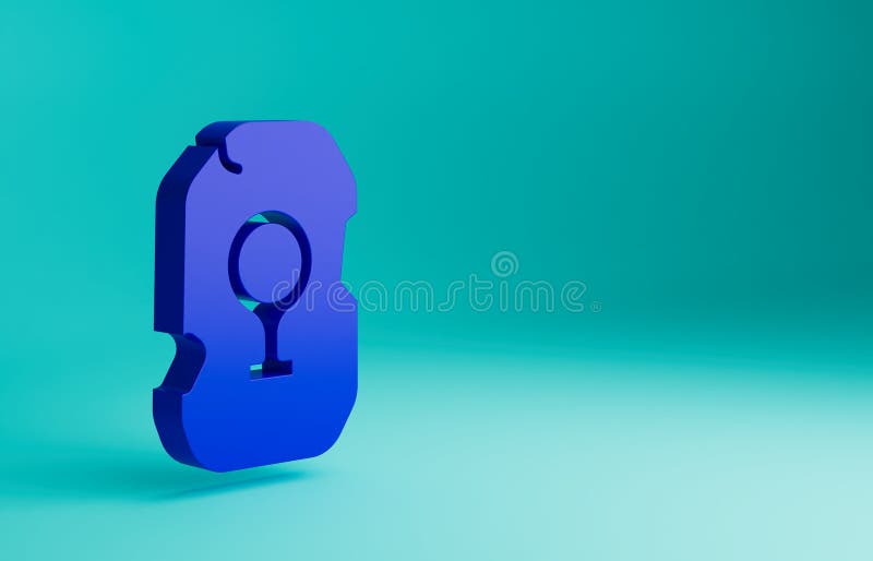 Blue Magic Rune Icon Isolated on Blue Background. Rune Stone ...