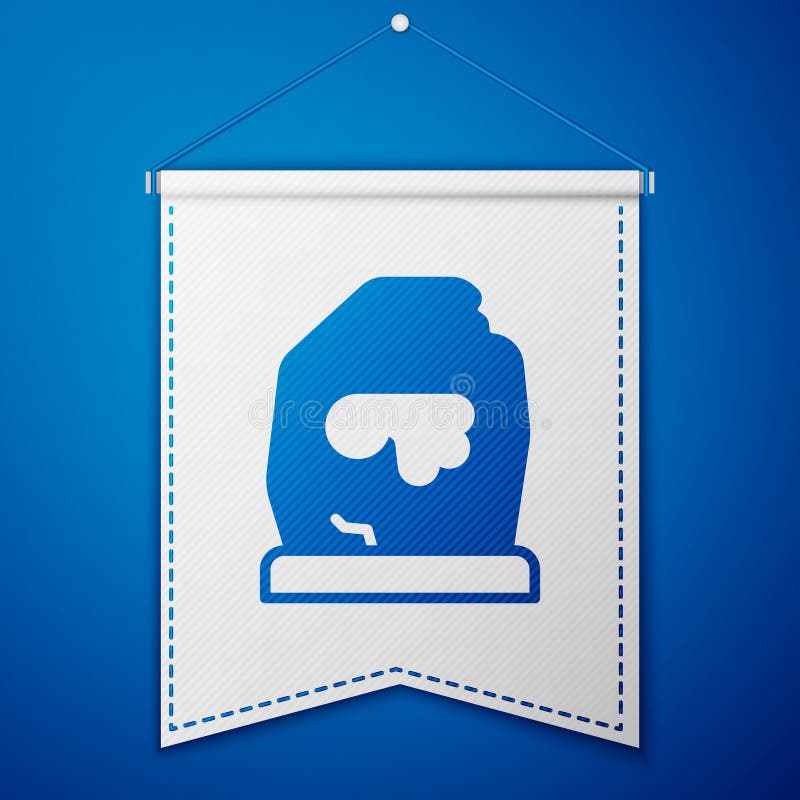 Blue Magic Rune Icon Isolated on Blue Background. Rune Stone. White ...