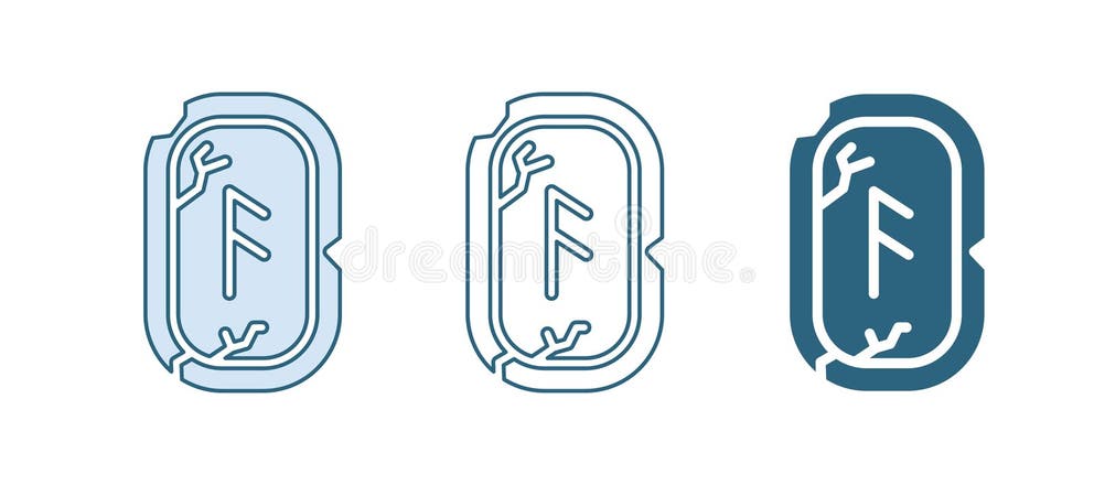 Blue Magic Runes Icon Isolated on White Background. Vector Stock ...