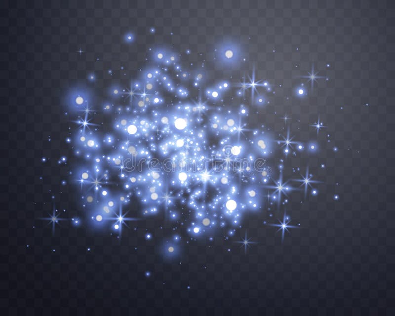 Blue Magic Sparks and Dust Stars. Blue Glow Flare Light Effect ...
