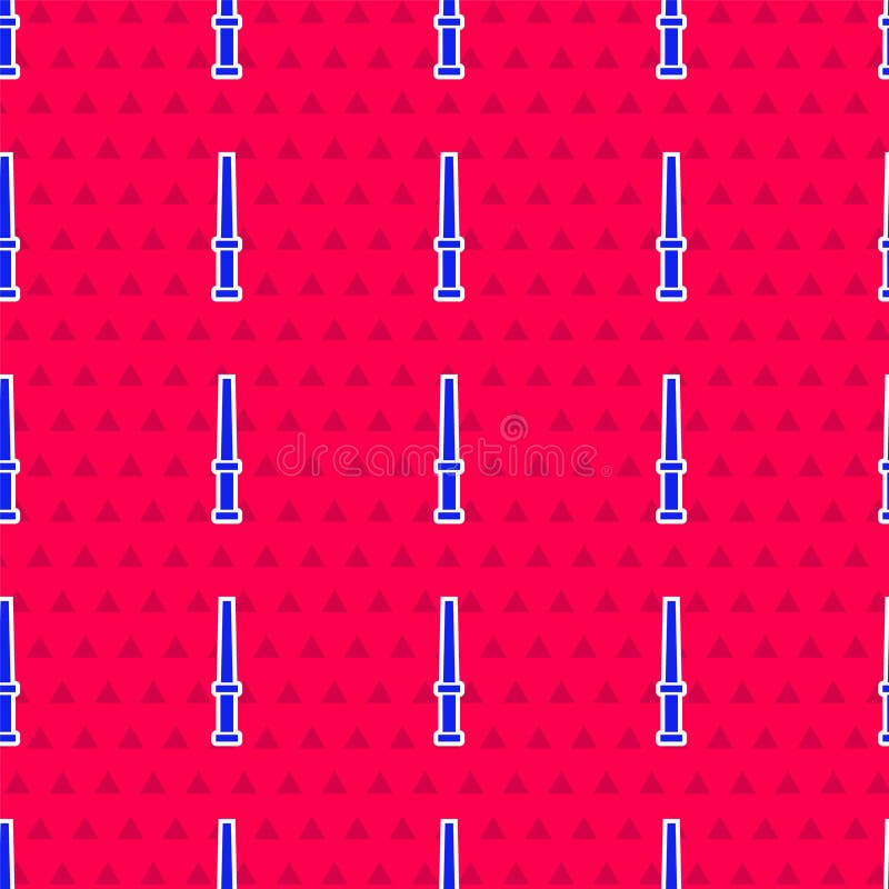 Blue Magic Wand Icon Isolated Seamless Pattern on Red Background. Star ...