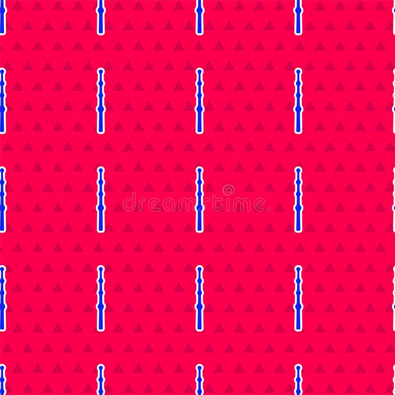 Blue Magic Wand Icon Isolated Seamless Pattern on Red Background. Star ...