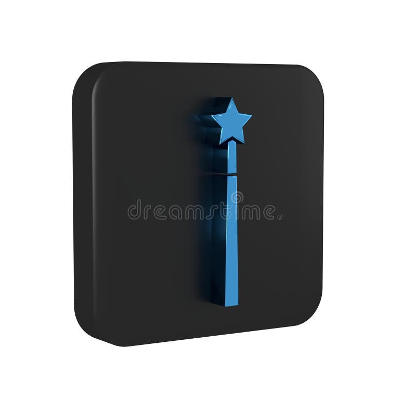 Blue Magic Wand Icon Isolated on Transparent Background. Star Shape ...