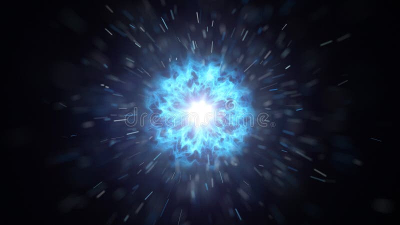 Blue Magical Burst with Smoke and Particles Stock Illustration ...