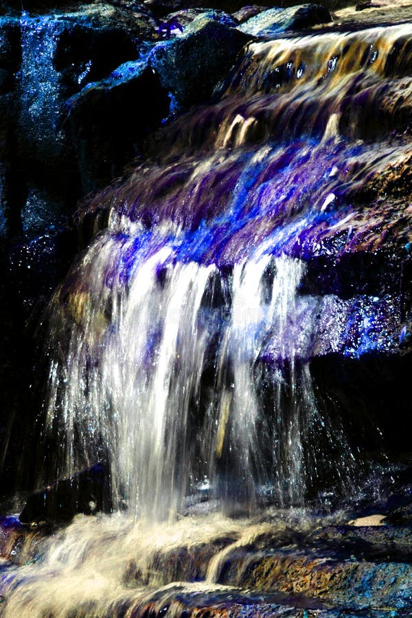 Blue magical waterfalls stock image. Image of serenity - 80190347