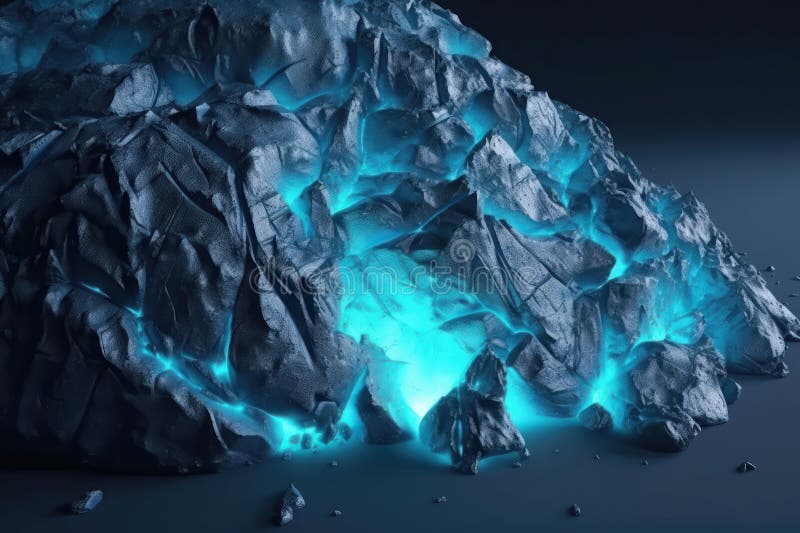 Blue Magma Rock Texture with Cracks. AI Generated Stock Illustration ...