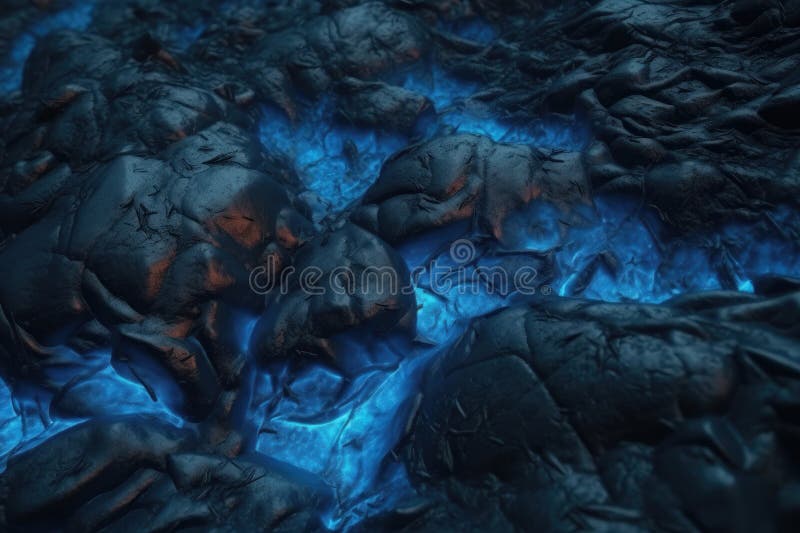 Blue Magma Rock Texture with Cracks. AI Generated Stock Illustration ...