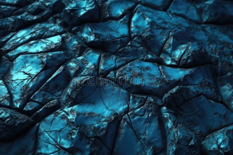 Blue Magma Rock Texture with Cracks. AI Generated Stock Illustration ...