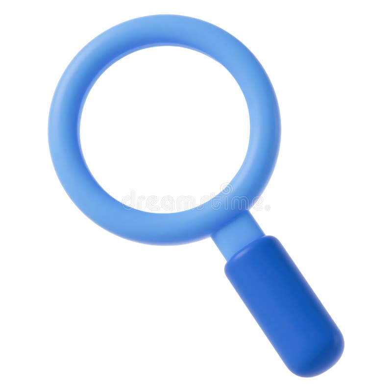 Blue Magnifying Glass Icon stock illustration. Illustration of view ...