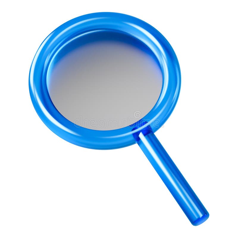 Blue Magnifying Glass Illustration Stock Illustration - Illustration of ...