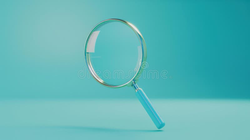 A Blue Magnifying Glass Rests on a Matching Blue Backdrop, Creating a ...