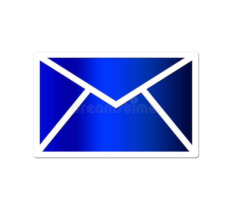 Blue email icon button stock illustration. Illustration of ...