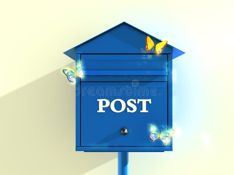 Blue Mail box stock illustration. Illustration of culture - 71583988