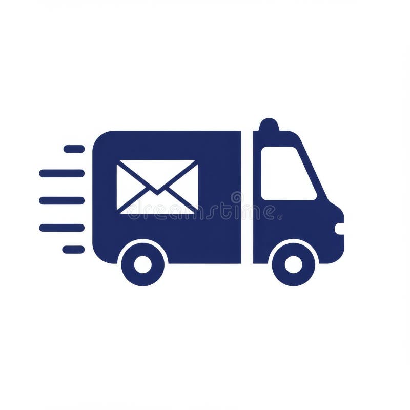Blue Mail Delivery Truck Icon Stock Illustration - Illustration of ...