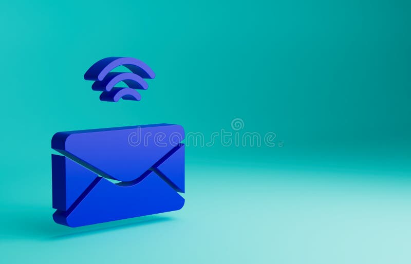Blue Mail and E-mail Icon Isolated on Blue Background. Envelope Symbol ...