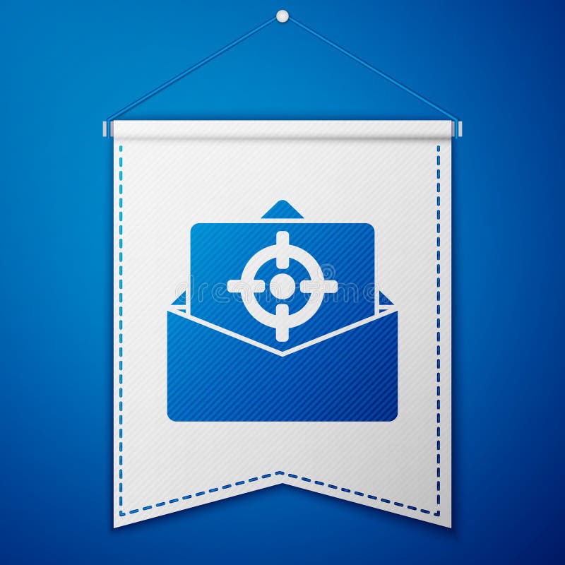 Blue Mail and E-mail Icon Isolated on Blue Background. Envelope Symbol ...