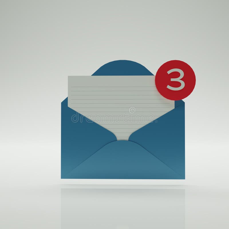 Blue Mail or E-mail Isolated on White Background. Mail Envelope Icon ...