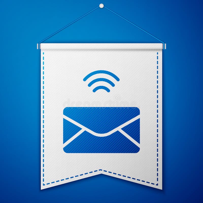 Blue Mail and E-mail Icon Isolated on Blue Background. Envelope Symbol ...