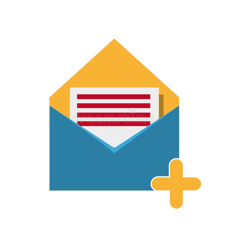 Blue Mail Icon with Letter stock illustration. Illustration of email ...