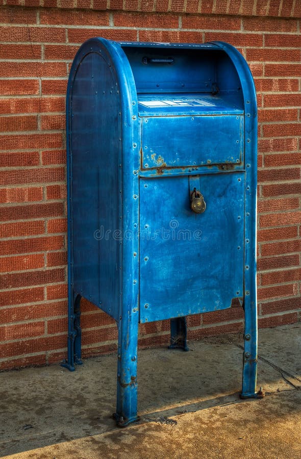 Old Blue Mailbox stock photo. Image of grime, decrepit - 20672544