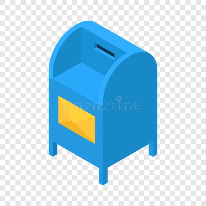 Blue Mailbox Icon, Isometric 3d Style Stock Vector - Illustration of ...