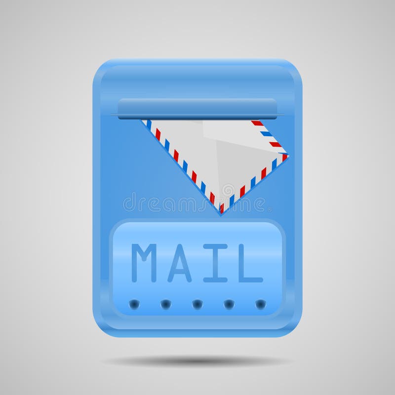 Blue mailbox stock vector. Illustration of open, background - 48743252