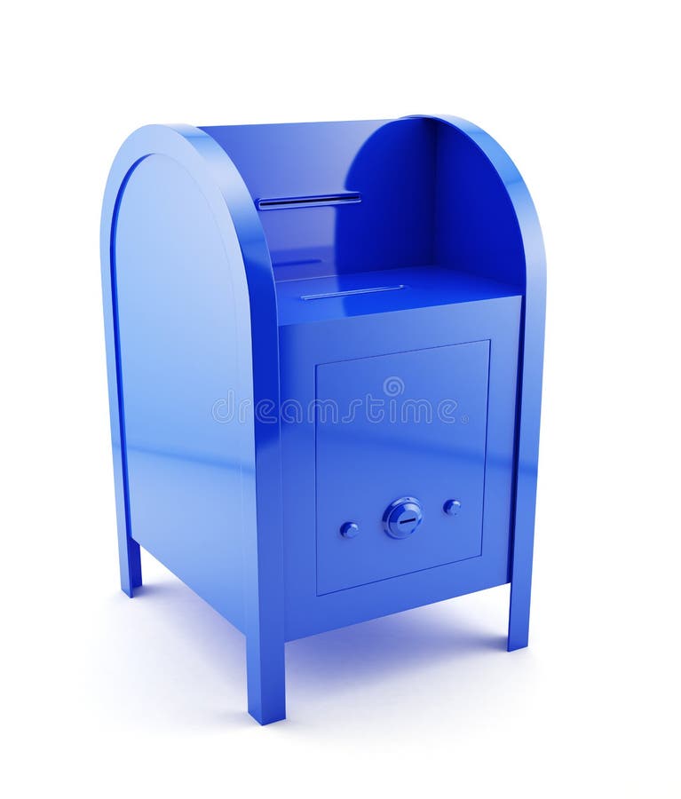 Blue mailbox isolated stock illustration. Illustration of delivery ...