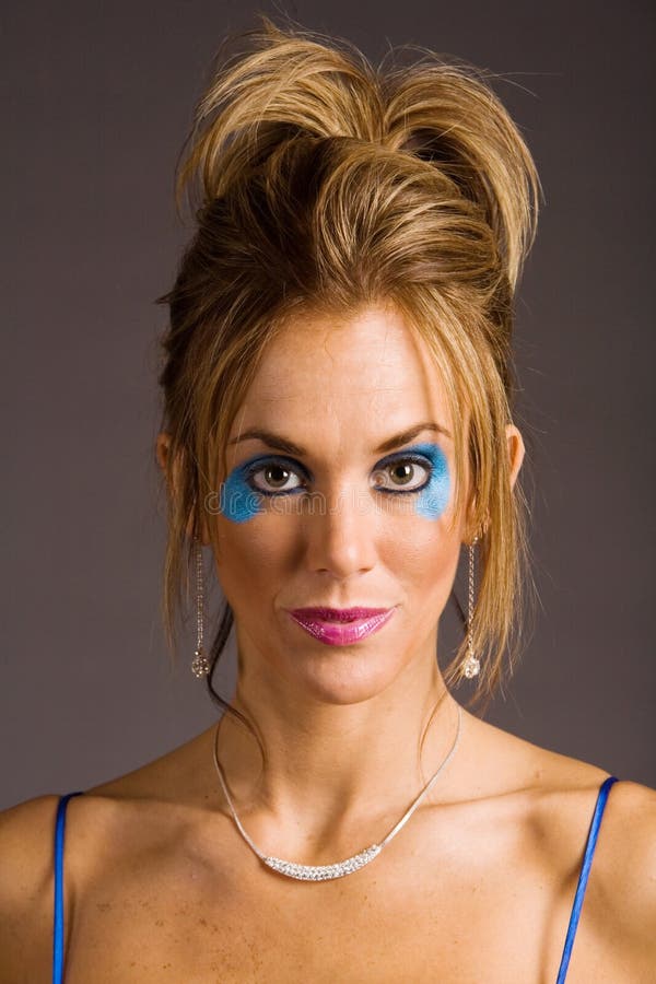 Blue makeup stock photo. Image of hair, makeup, pose, model - 4050524