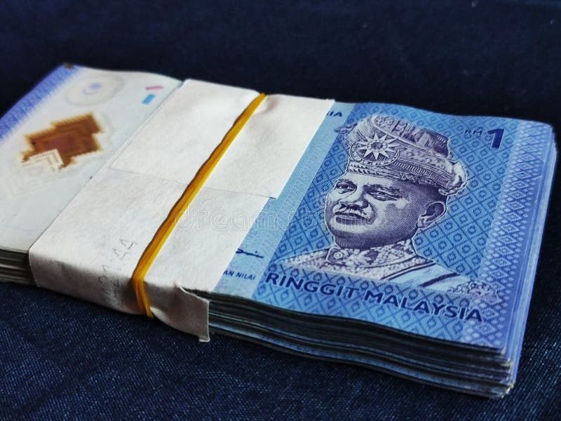 Blue Malaysian Paper Money Worth One Malaysian Ringgit Stock Image ...
