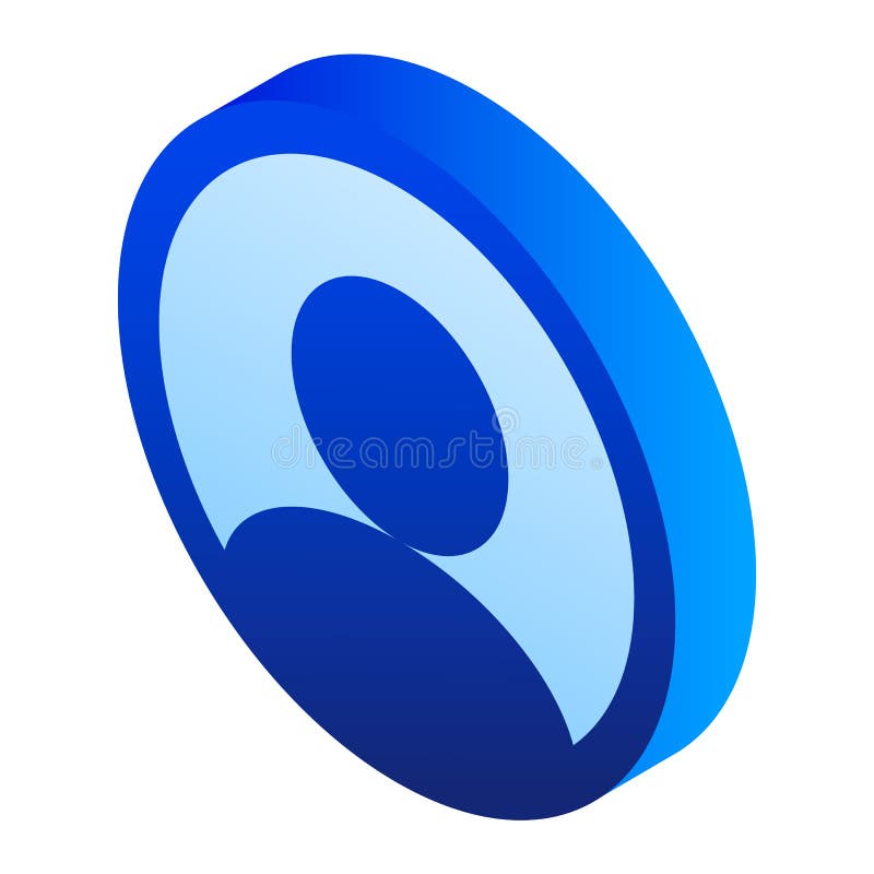 Blue Man Avatar Icon, Isometric Style Stock Vector - Illustration of ...