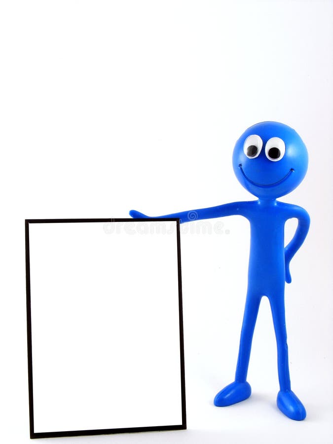 Blue Man Figure Holding Advertising Board #1 Picture. Image: 16629506