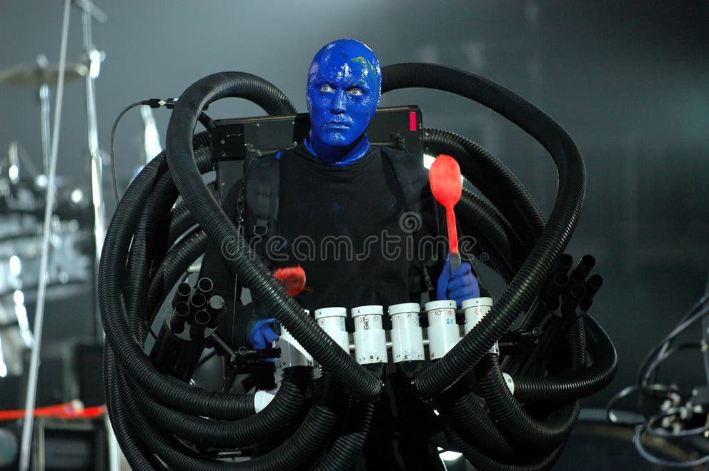 Blue man group performance editorial stock photo. Image of band - 4233528